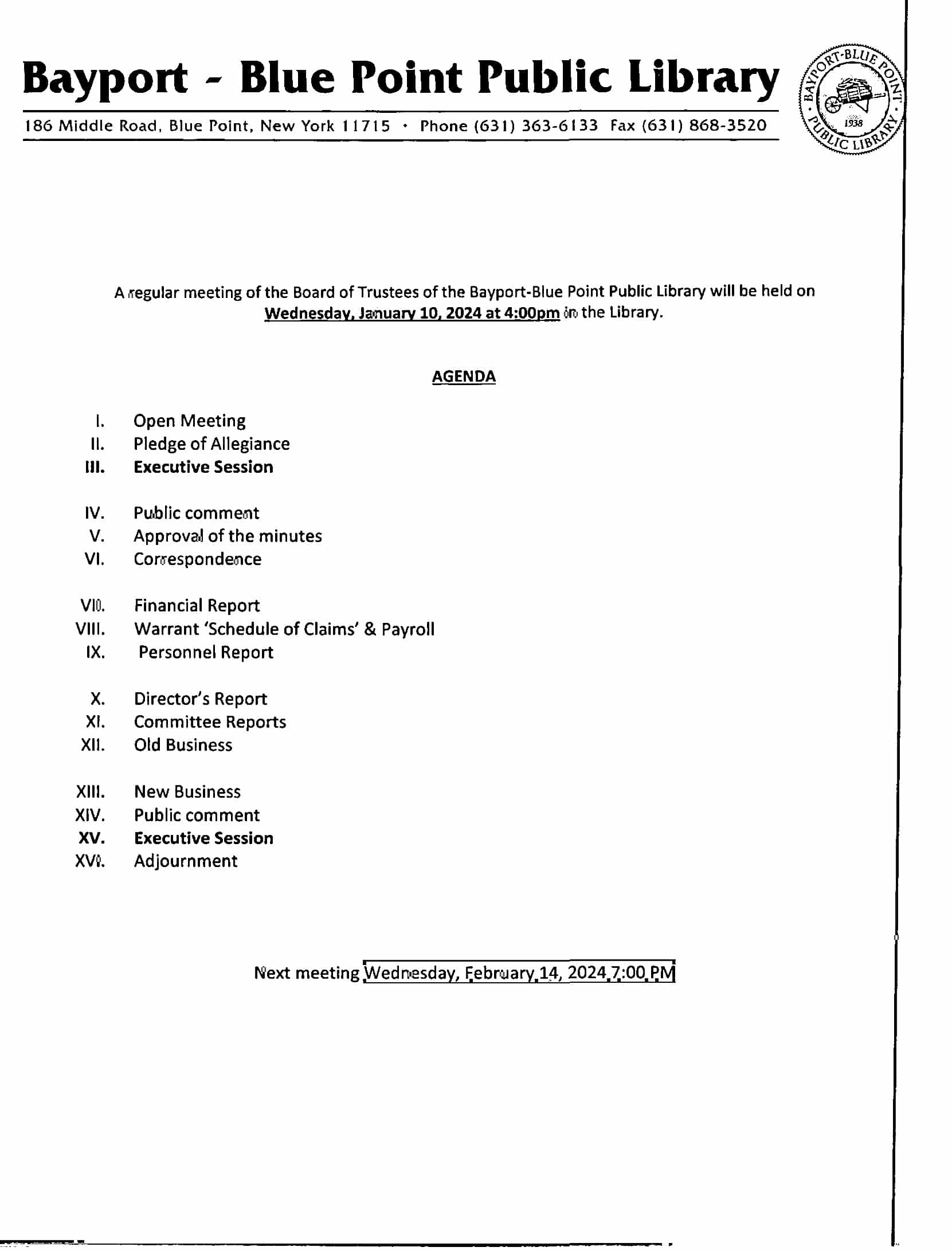 Board Information - Bayport-Blue Point Library